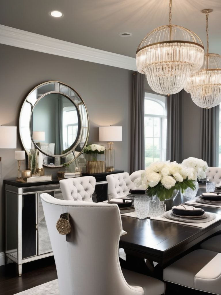 Revamp Your Dining Room with Stunning Mirrored Decor and Luminous ...