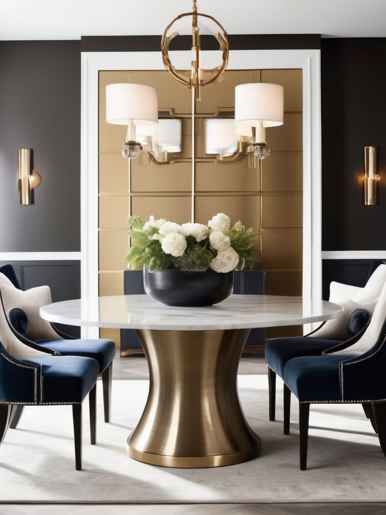 Revamp Your Dining Room with Stunning Mirrored Decor and Luminous Accents for a Sophisticated ...