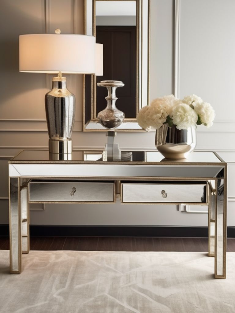 Revamp Your Dining Room with Stunning Mirrored Decor and Luminous Accents for a Sophisticated ...