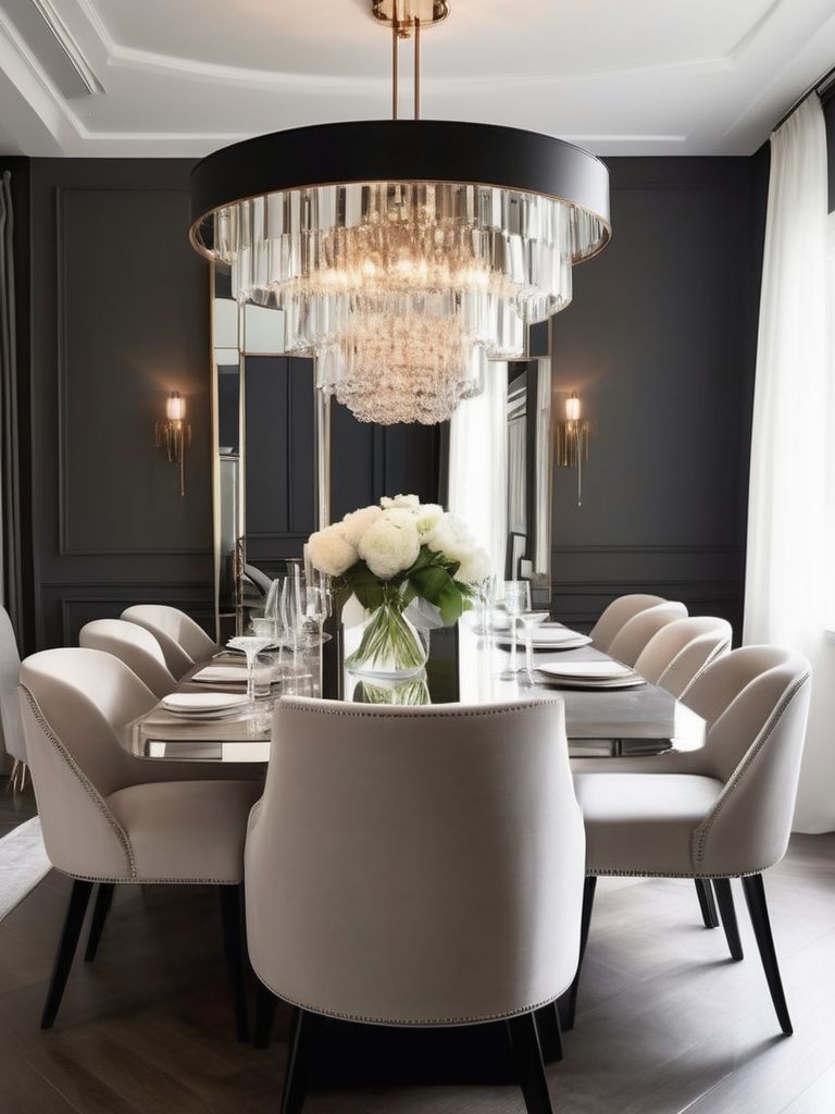 Revamp Your Dining Room with Stunning Mirrored Decor and Luminous ...